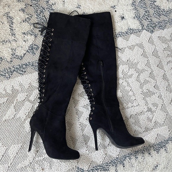 Anne Michelle | Shoes | Anne Michelle Black Over The Knee Boots | Poshmark